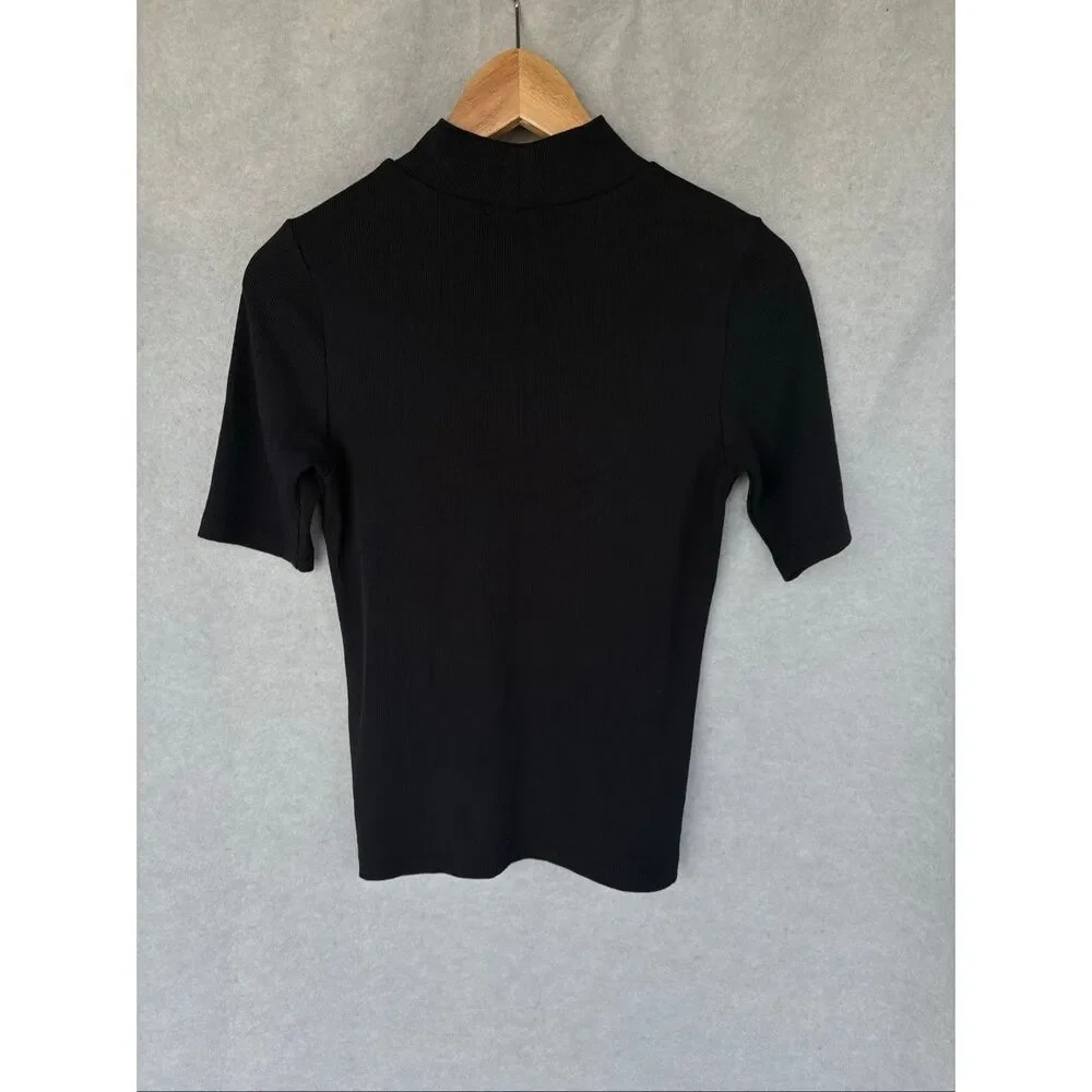 Marine Layer | Tops | Marine Layer Ribbed Mock Neck Top Small Black ...
